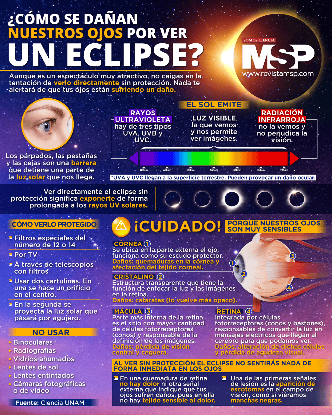 ¿Cómo se dañan nuestros ojos por ver un eclipse?