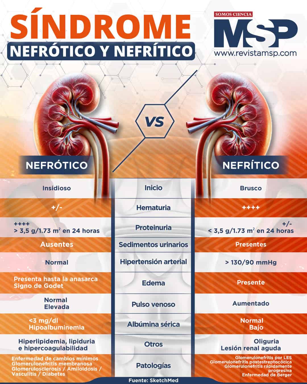Síndrome nefrótico y nefrítico
